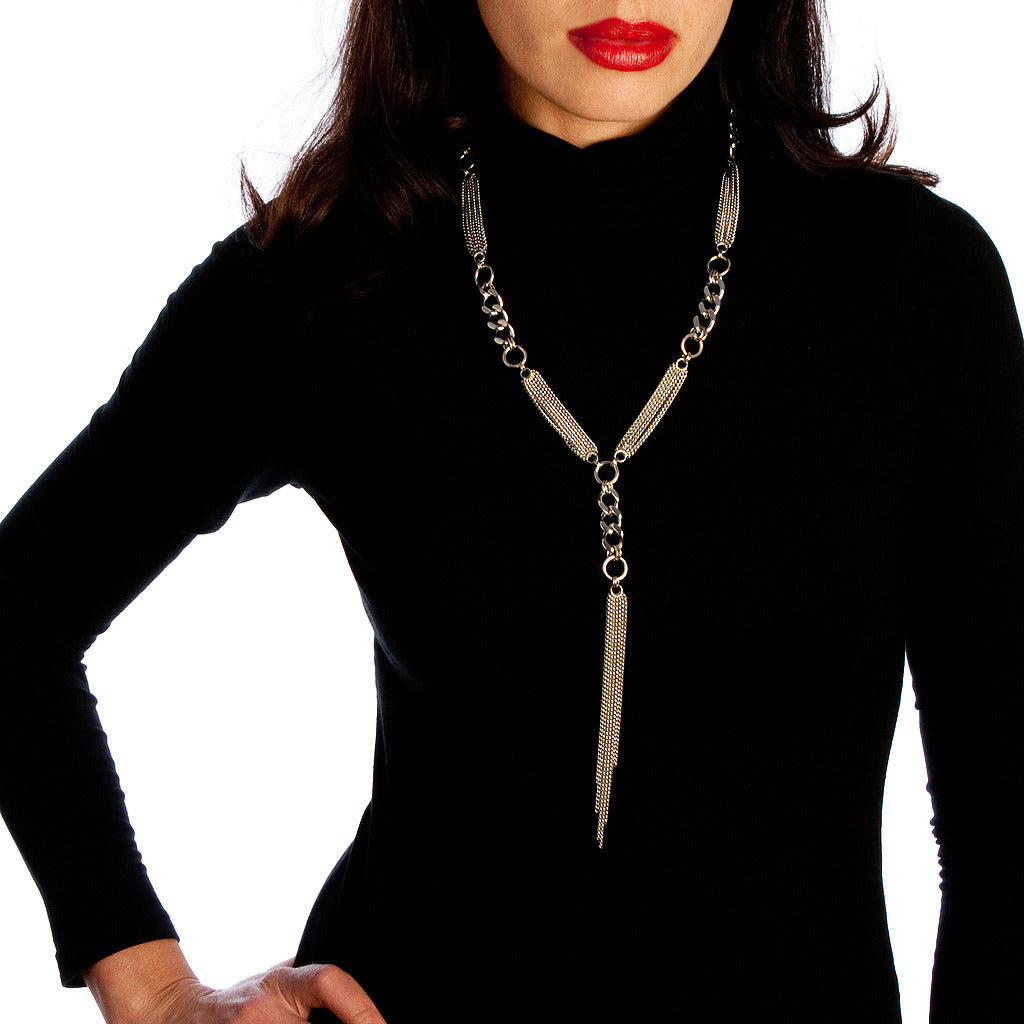 METAL Fine vs Chunky "Y" Necklace – Rapt In Maille